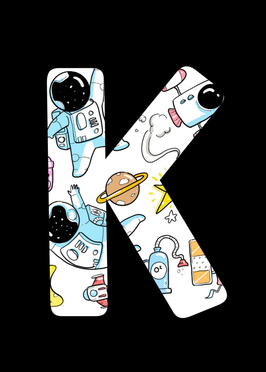 'Funny Alphabet K' Poster, picture, metal print, paint by Vicky ...