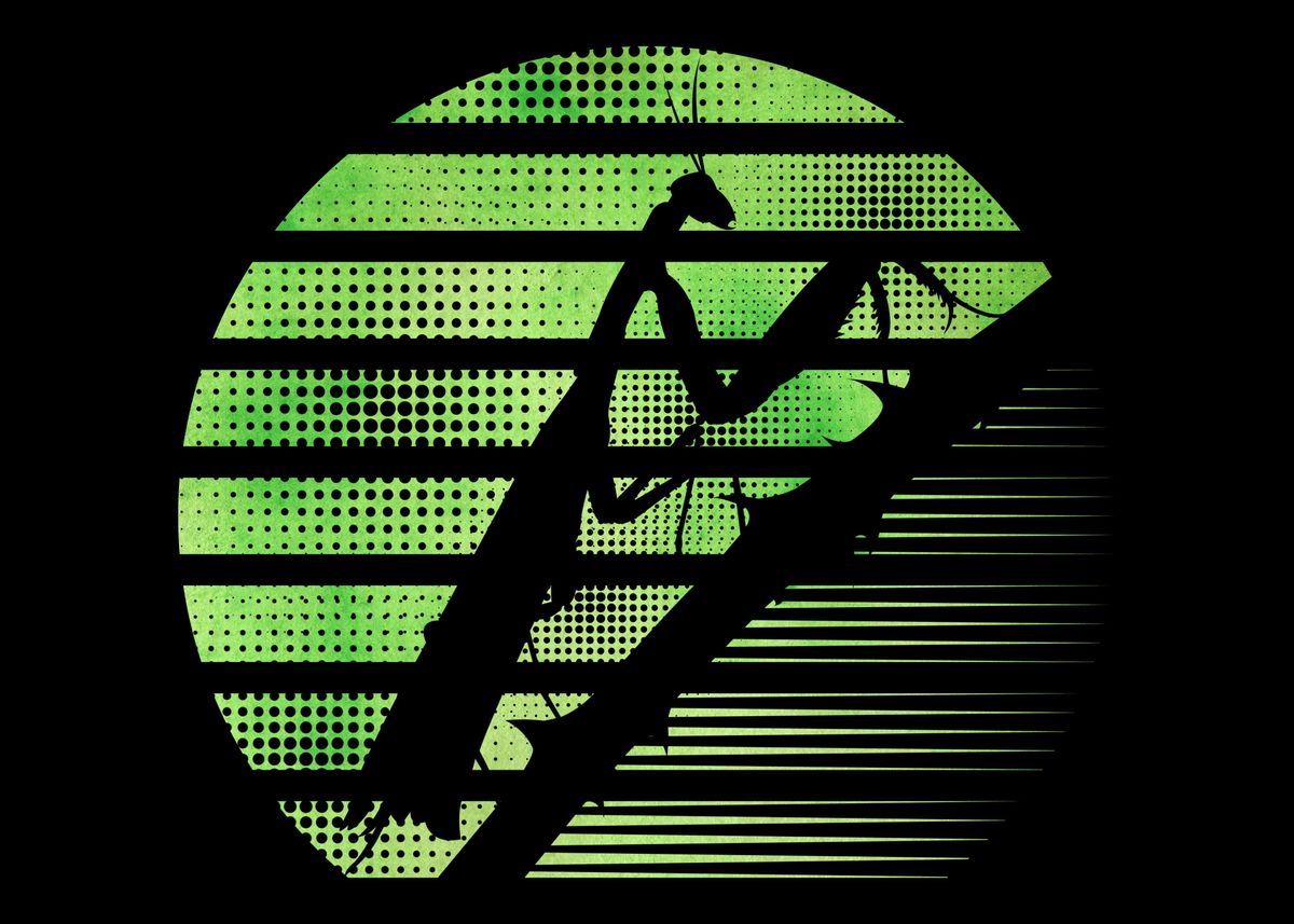 'Retro Praying Mantis' Poster by professionaldesigns | Displate