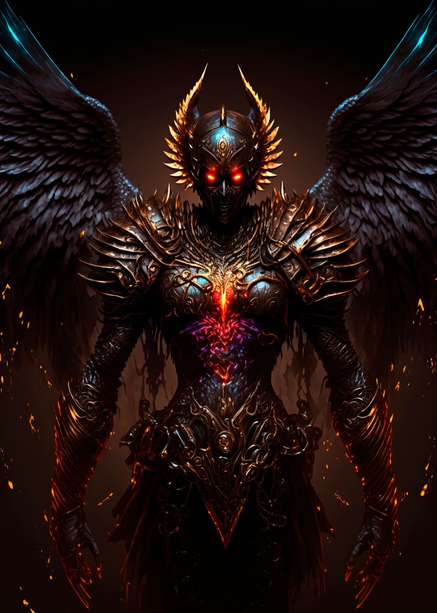 'Angel Warrior 07' Poster, picture, metal print, paint by Tim | Displate