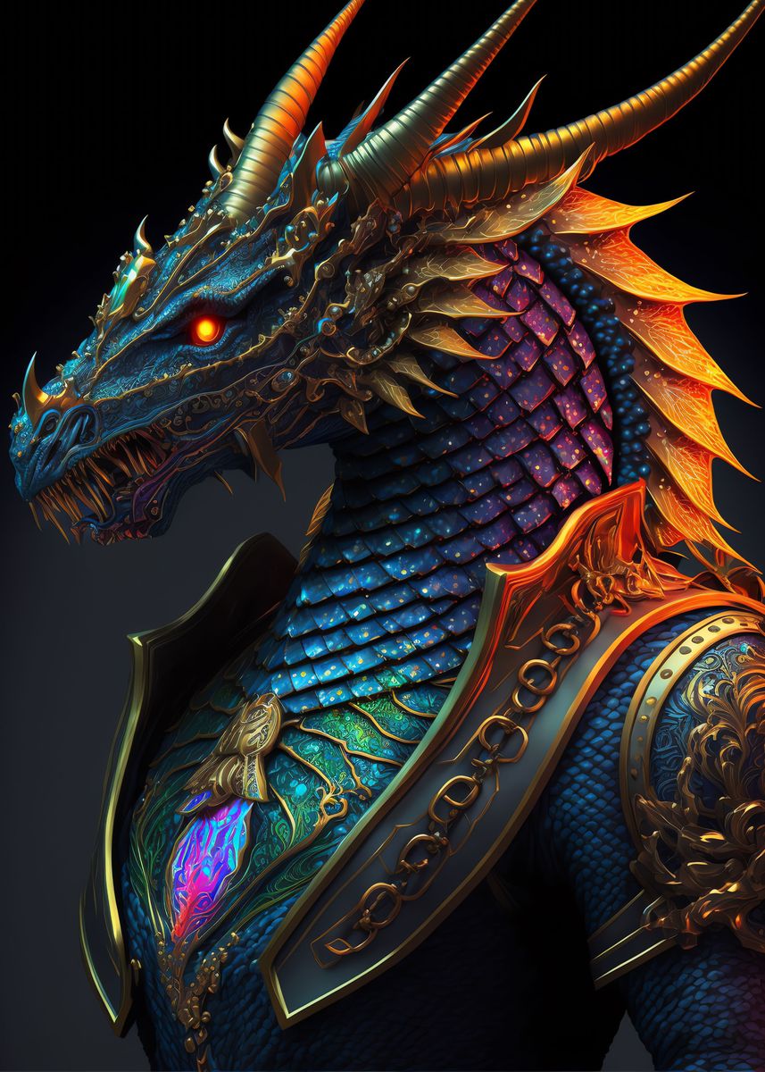 'Armored Dragon' Poster, picture, metal print, paint by betusixart ...