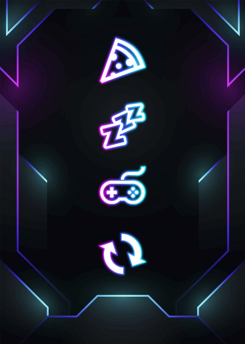 'eat sleep gaming repeat' Poster, picture, metal print, paint by Top ...