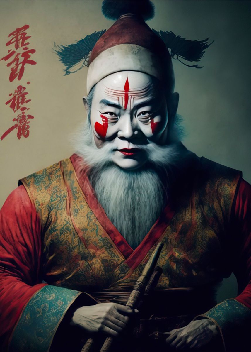 'Chinese Santa' Poster, picture, metal print, paint by Stephen Schreck ...