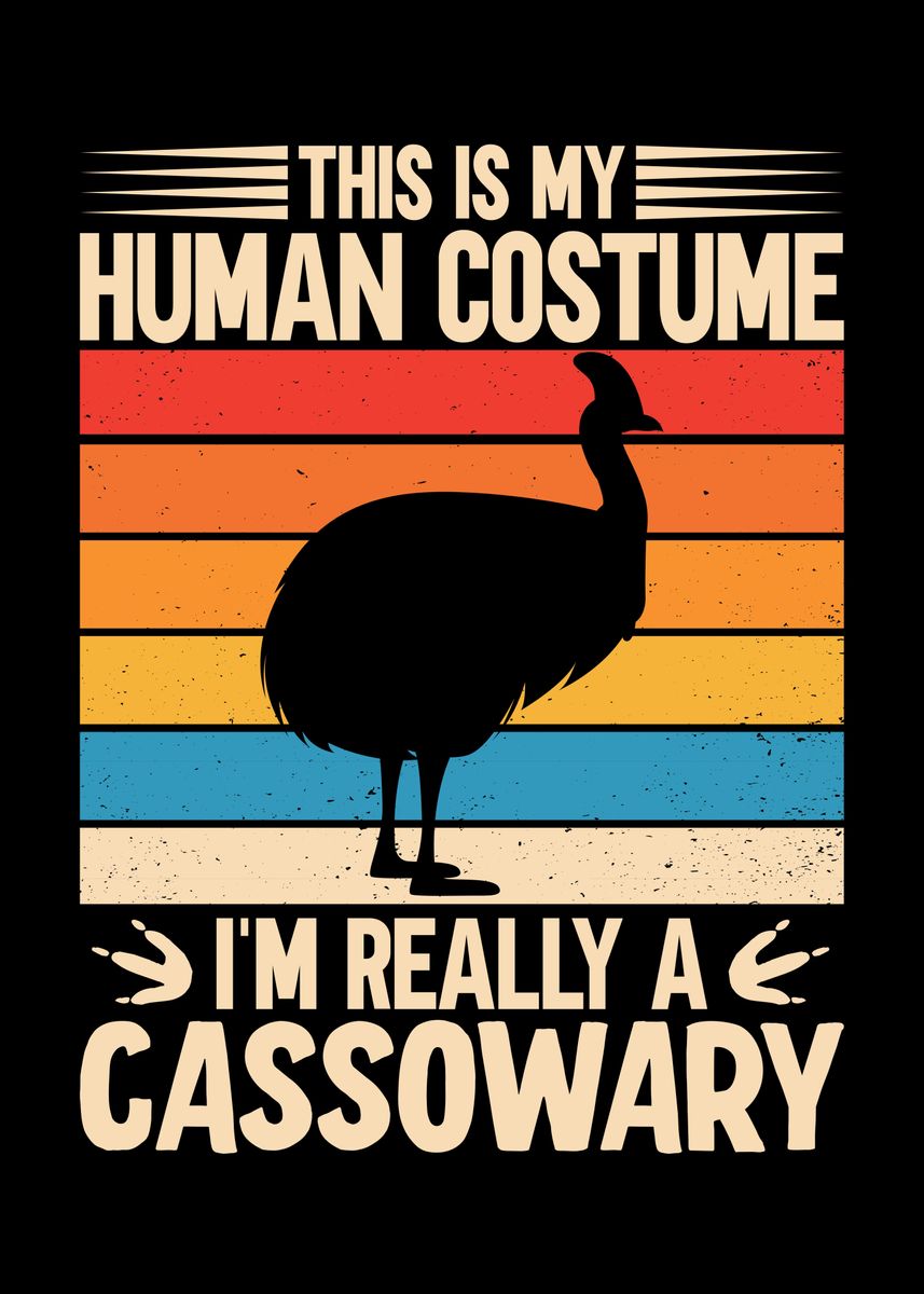 'Retro Cassowary Bird' Poster, picture, metal print, paint by bobbyMC ...