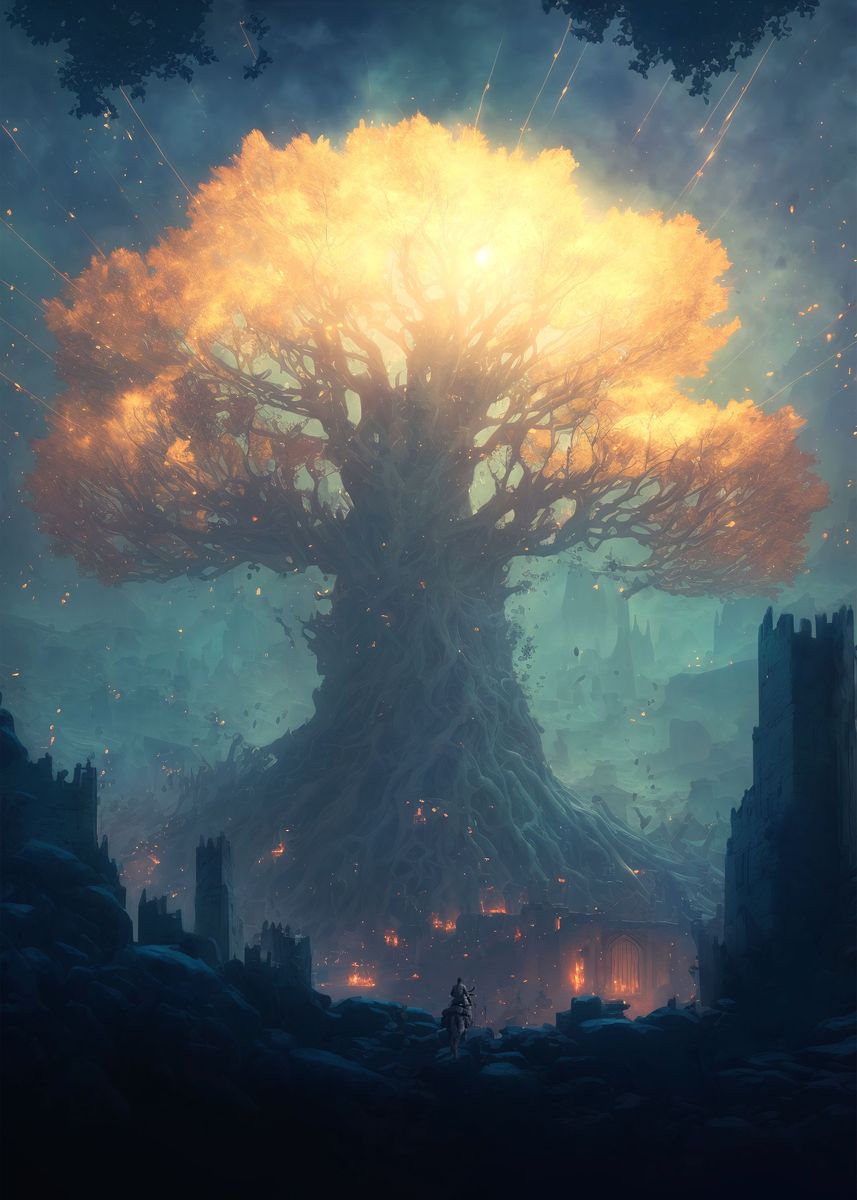 'The Great Tree Fantasy' Poster, picture, metal print, paint by ...