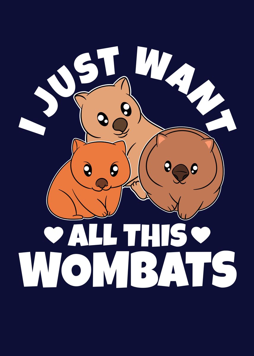 'All This Wombats' Poster, picture, metal print, paint by MzumO | Displate