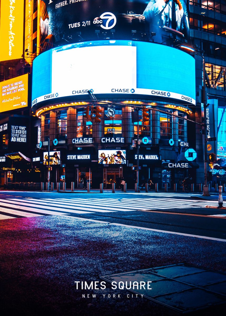 'Times Square ' Poster, picture, metal print, paint by Famous City ...