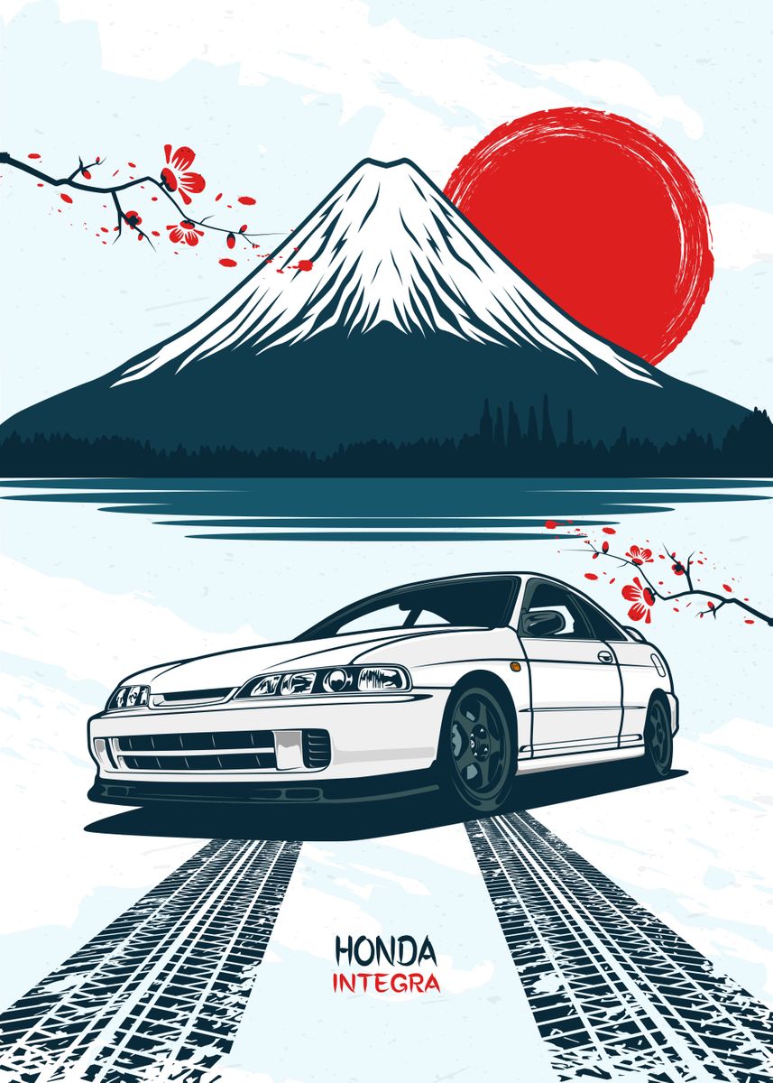 'Honda Integra' Poster, picture, metal print, paint by Faissal Thomas ...