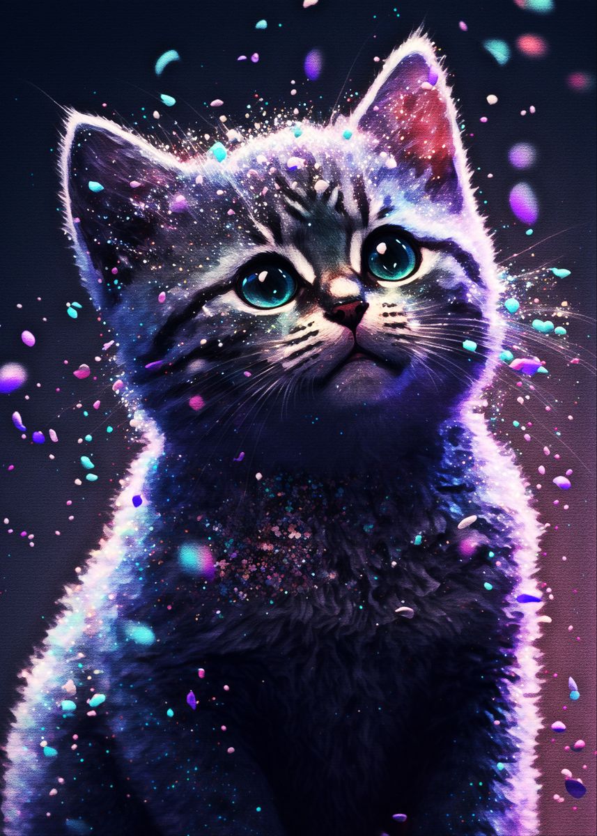 'Dark Cat' Poster, picture, metal print, paint by Muh Asdar | Displate