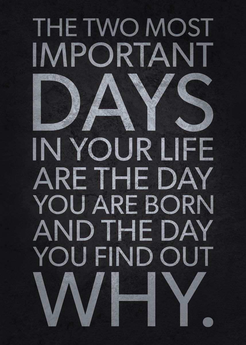 'Two Most Important Days' Poster by CHAN | Displate