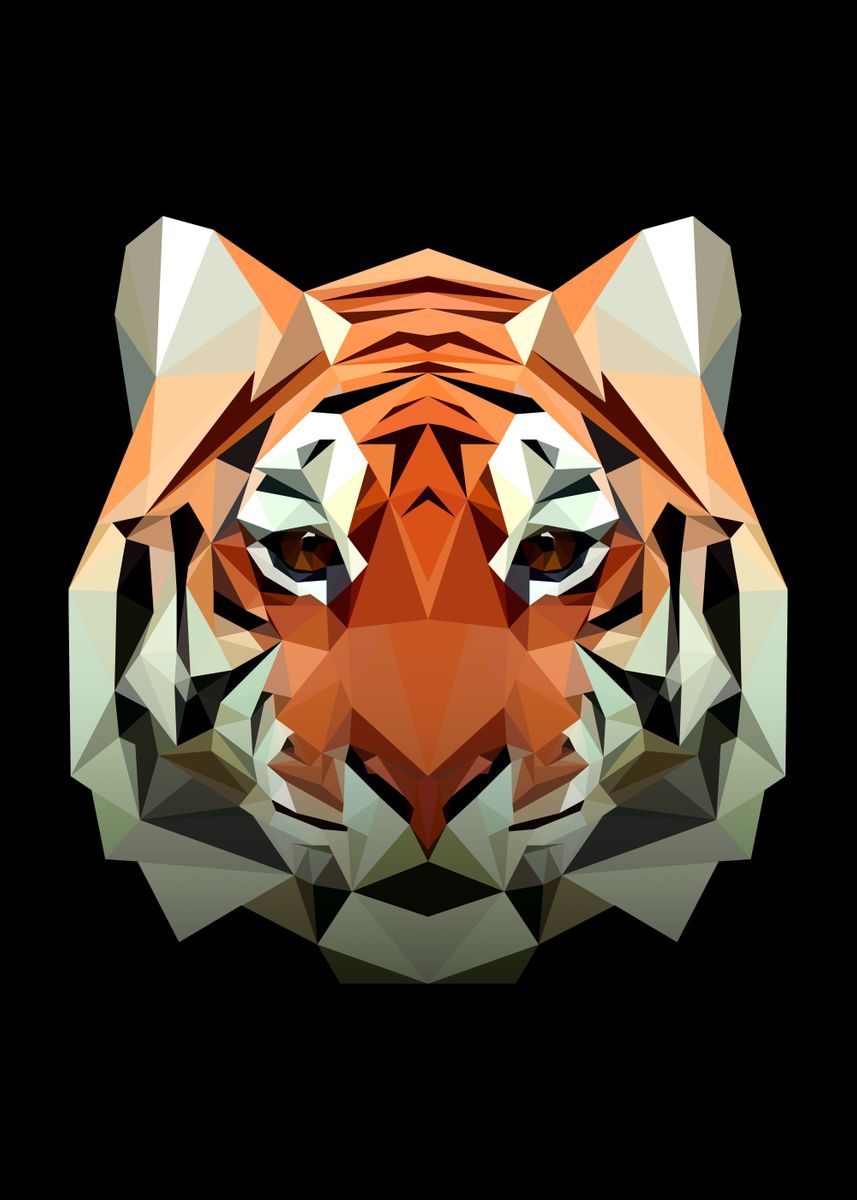 'Tiger' Poster, picture, metal print, paint by dung nguyen | Displate
