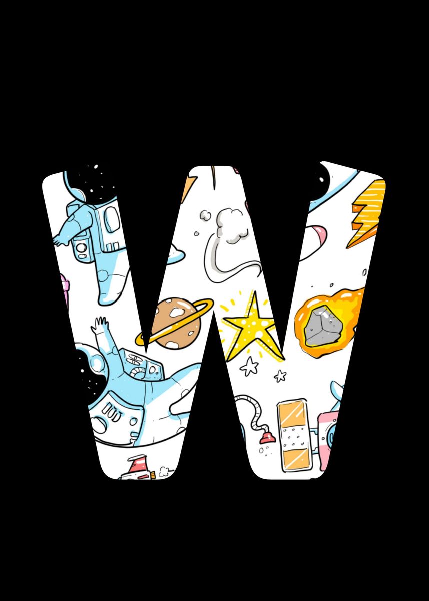 'Funny Alphabet W' Poster, picture, metal print, paint by Vicky ...