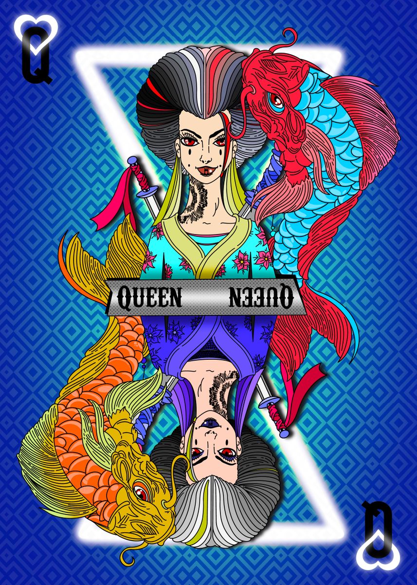 'Japanese queen card' Poster, picture, metal print, paint by Aiden ...