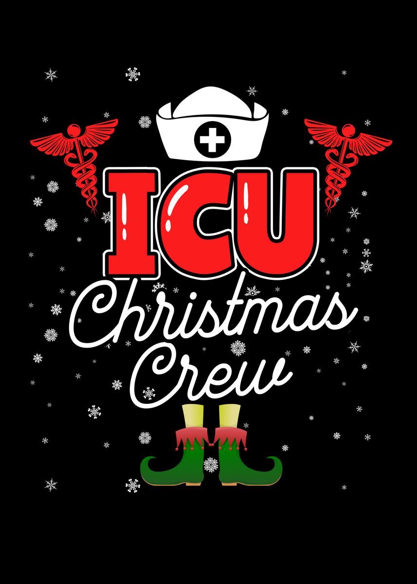 'ICU Christmas Crew' Poster, picture, metal print, paint by ZS C O M M ...