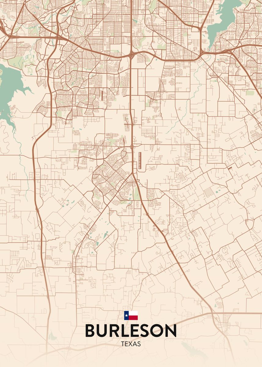 'Burleson TX' Poster, picture, metal print, paint by IMR Designs | Displate