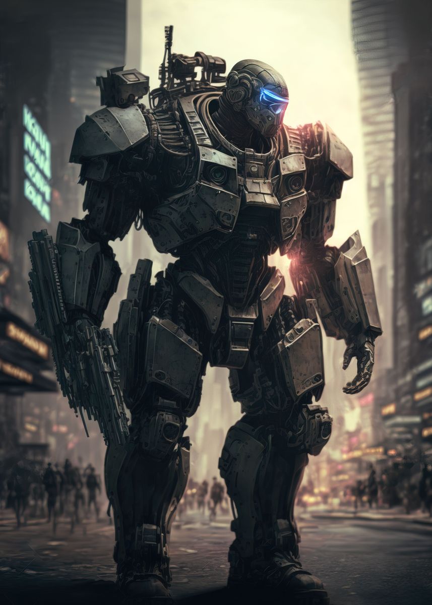 'Military Cyborg' Poster, picture, metal print, paint by PosterSuite ...