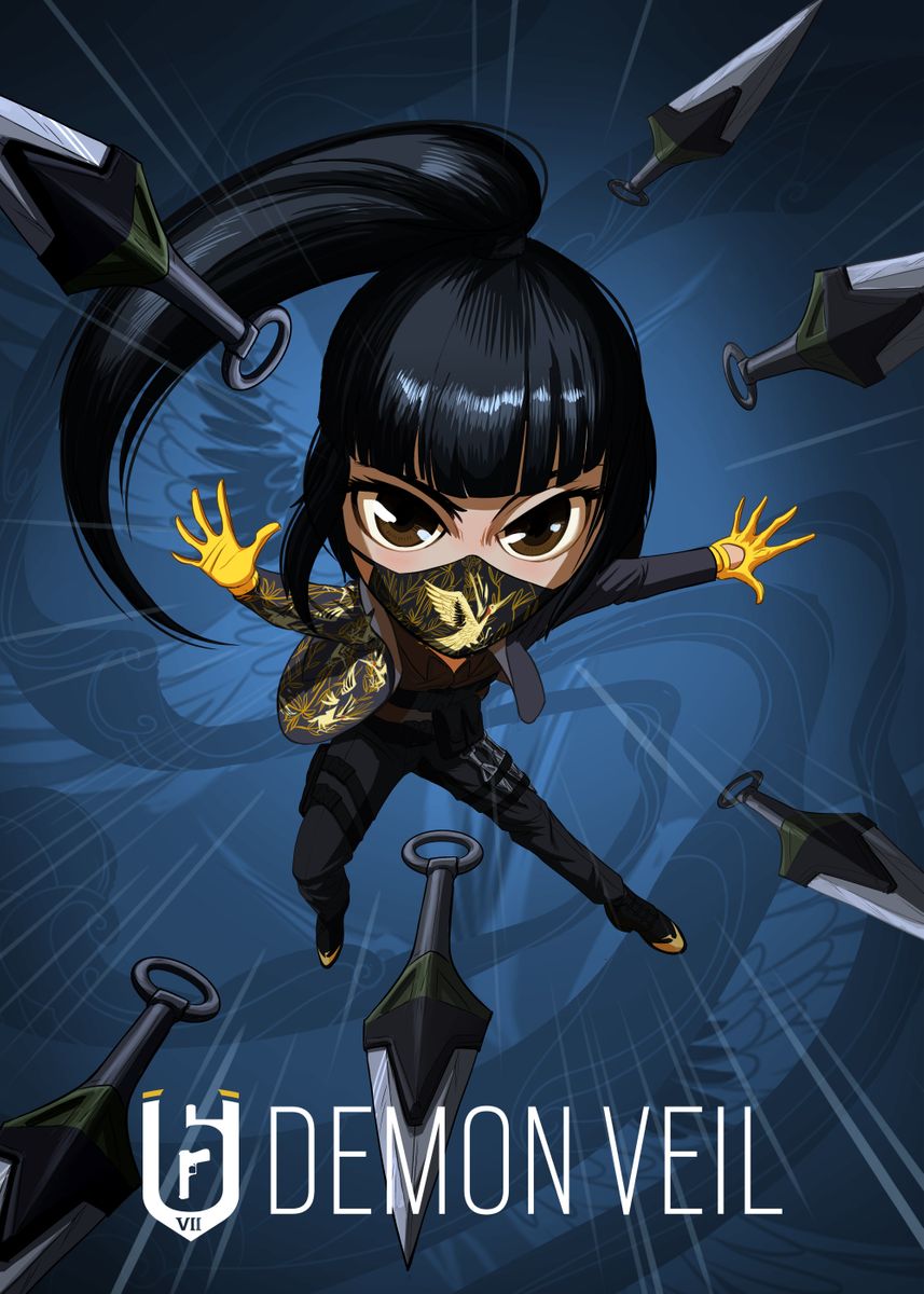 'Azami Chibi' Poster, picture, metal print, paint by Rainbow Six Siege ...