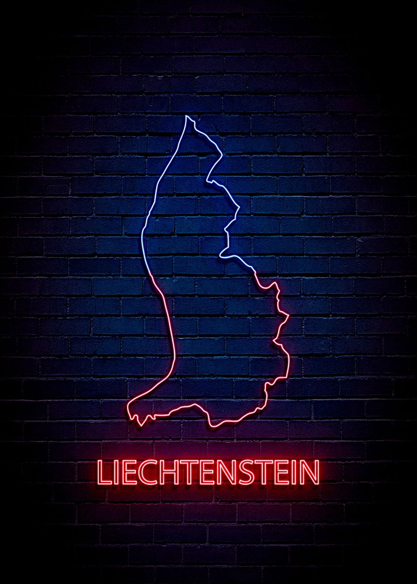 'LIECHTENSTEIN' Poster, picture, metal print, paint by ke ke | Displate