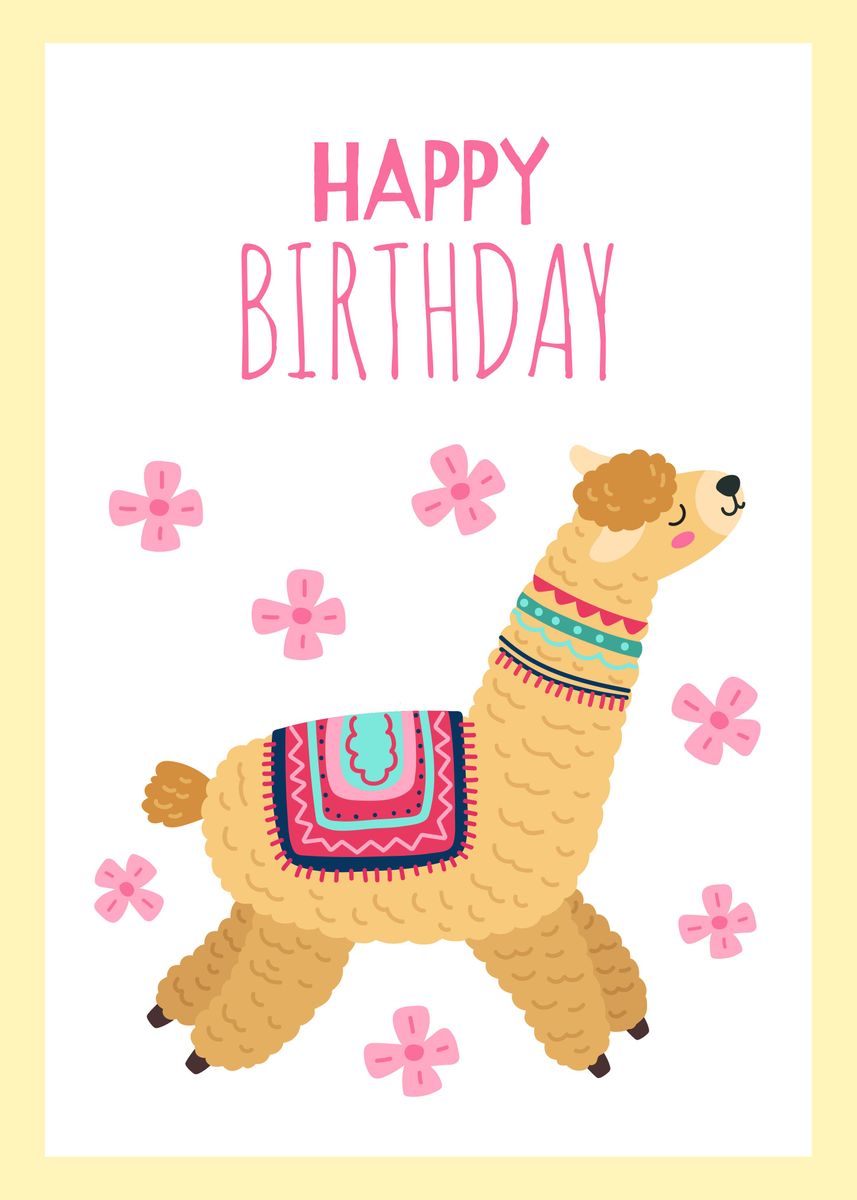 ' Cute Llama Minimalist' Poster, picture, metal print, paint by Nguyen ...