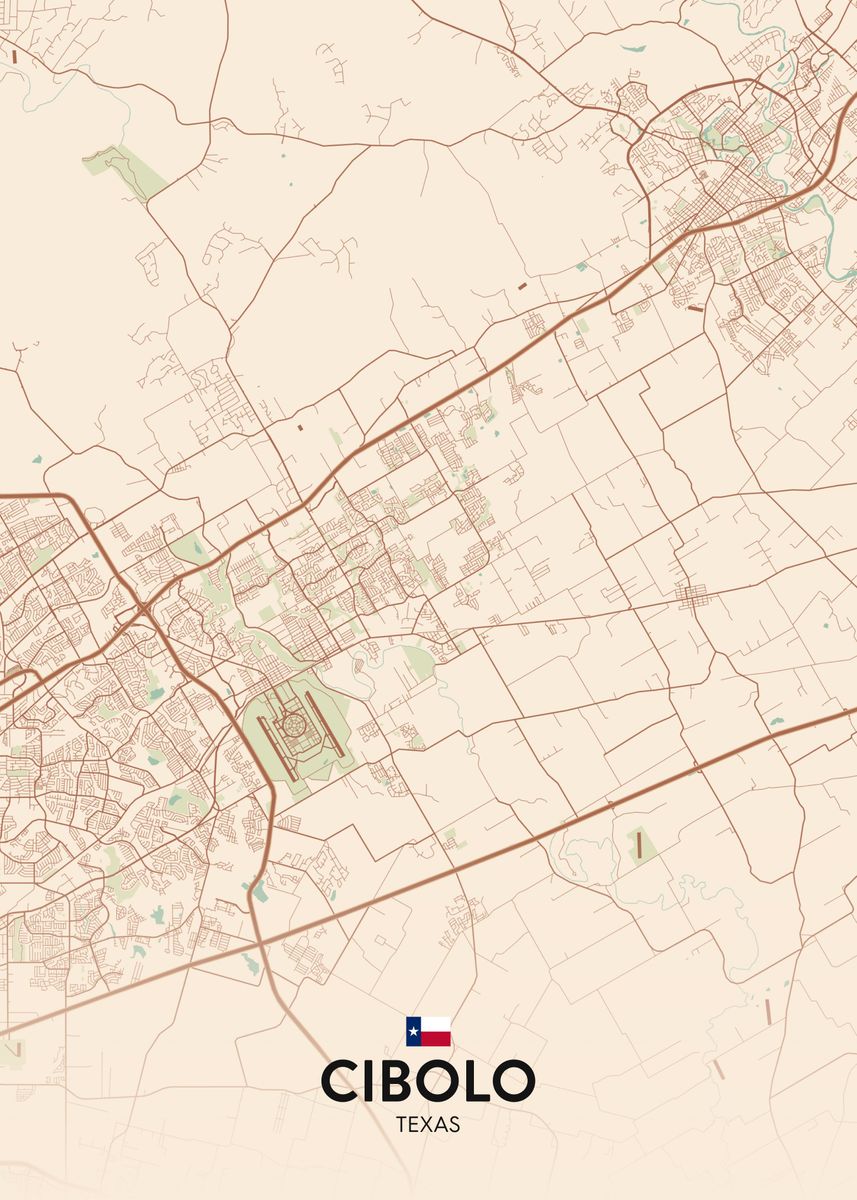 'Cibolo TX' Poster, picture, metal print, paint by IMR Designs | Displate