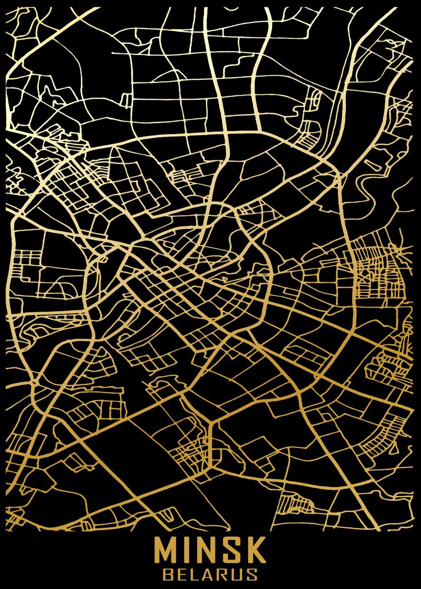 'Minsk Belarus City Map' Poster by SheldonBennett Studio | Displate