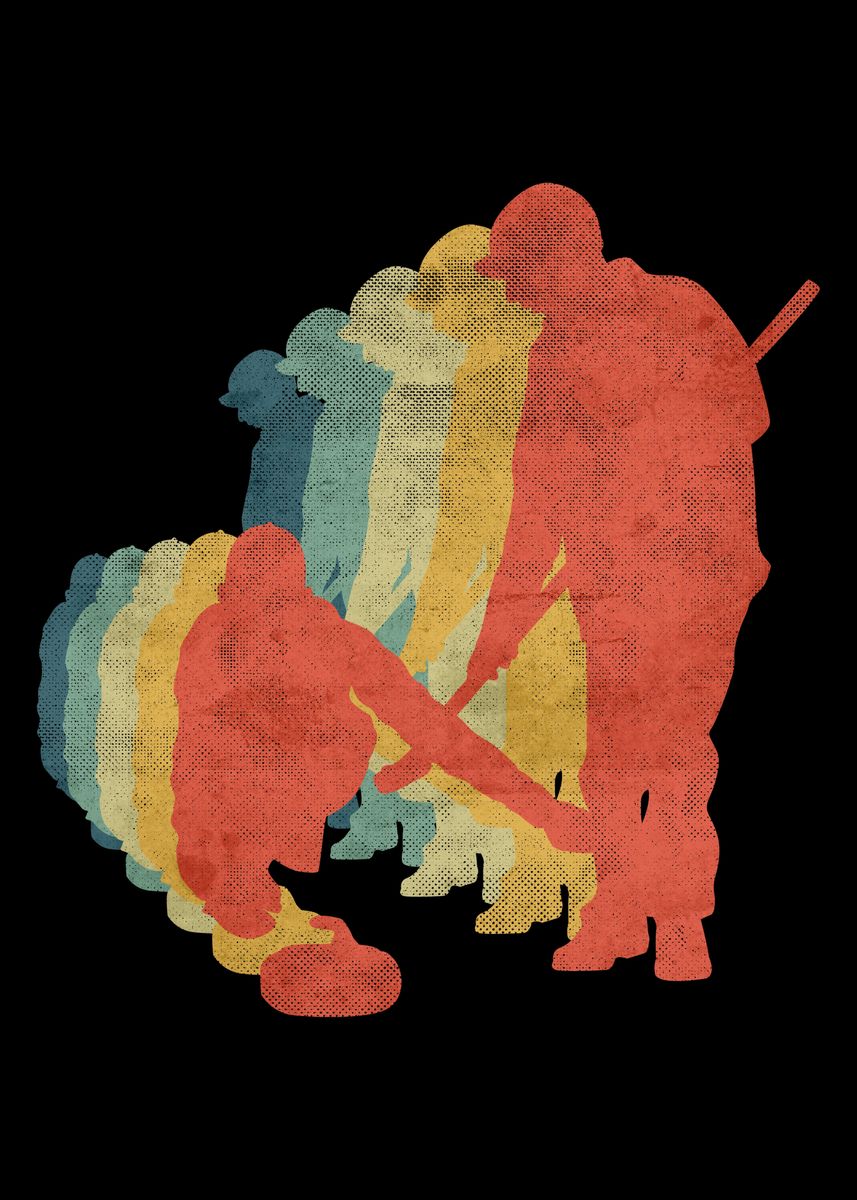 'Curling Players On Ice' Poster, picture, metal print, paint by El ...