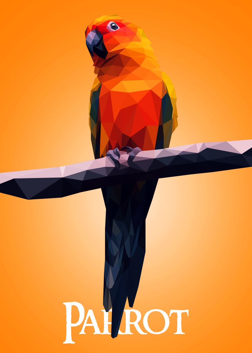 'Parrot' Poster, picture, metal print, paint by Dare Neil | Displate