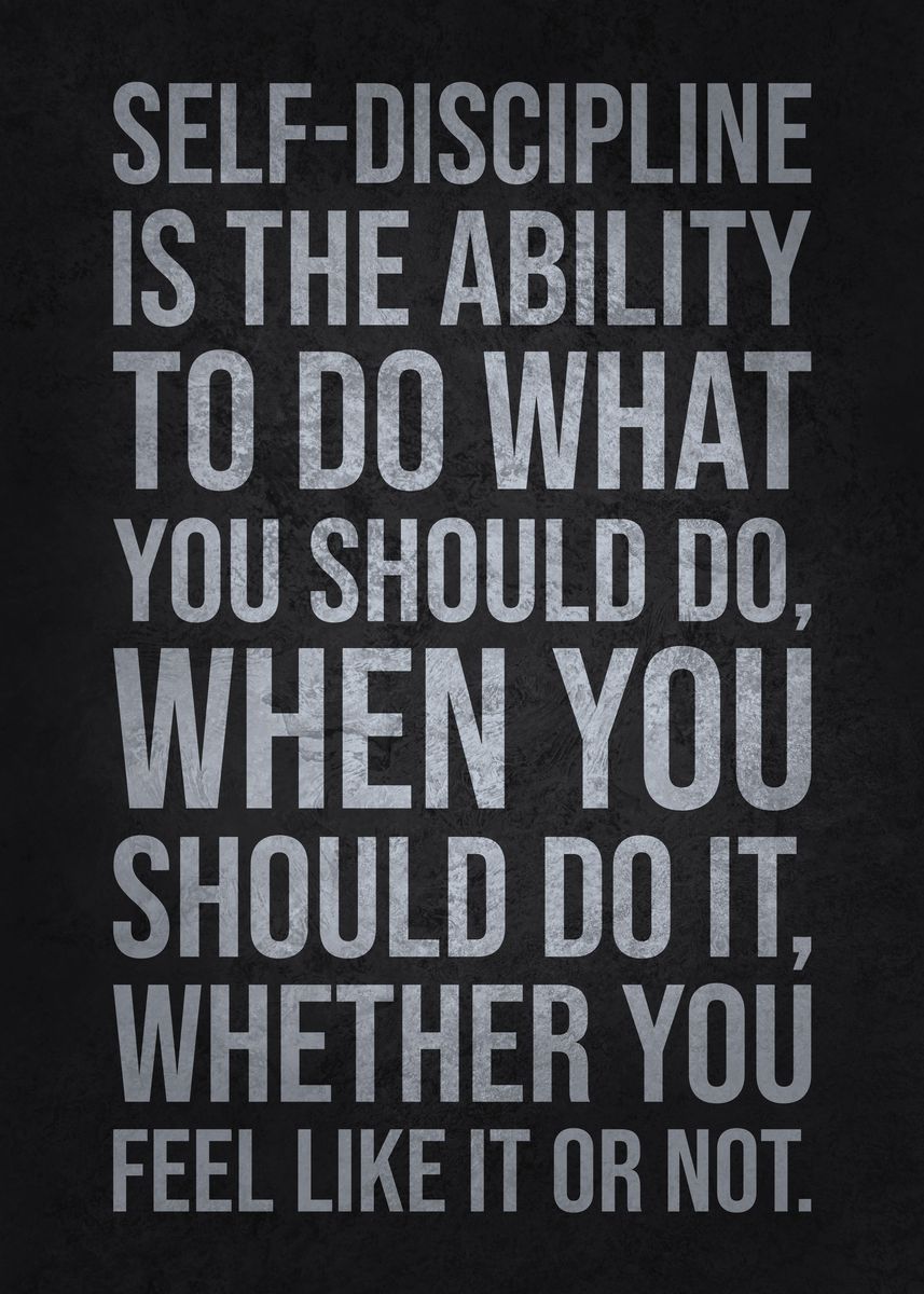 'Self Discipline' Poster, picture, metal print, paint by CHAN | Displate