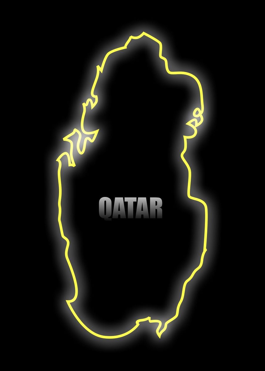 'qatar neon' Poster, picture, metal print, paint by Asran Vektor | Displate