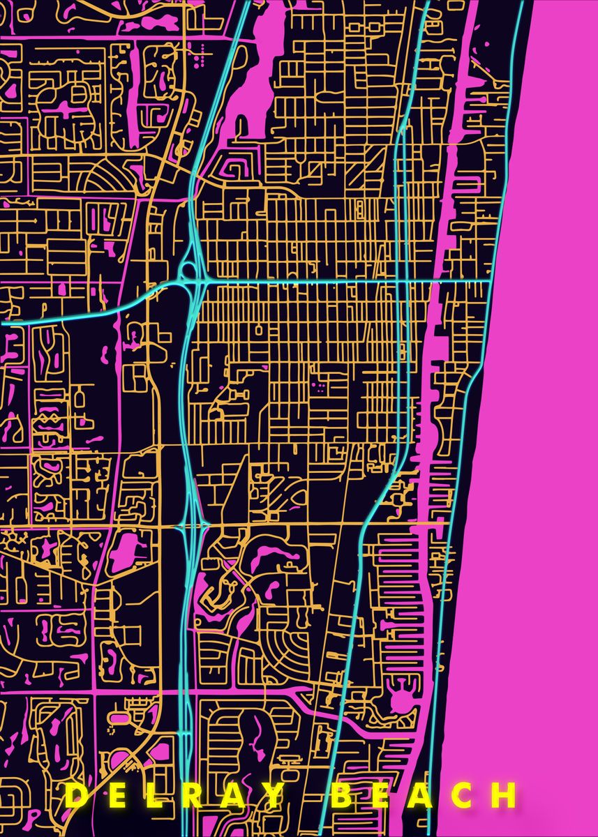 'Delray Beach FL USA ' Poster, picture, metal print, paint by Denis ...