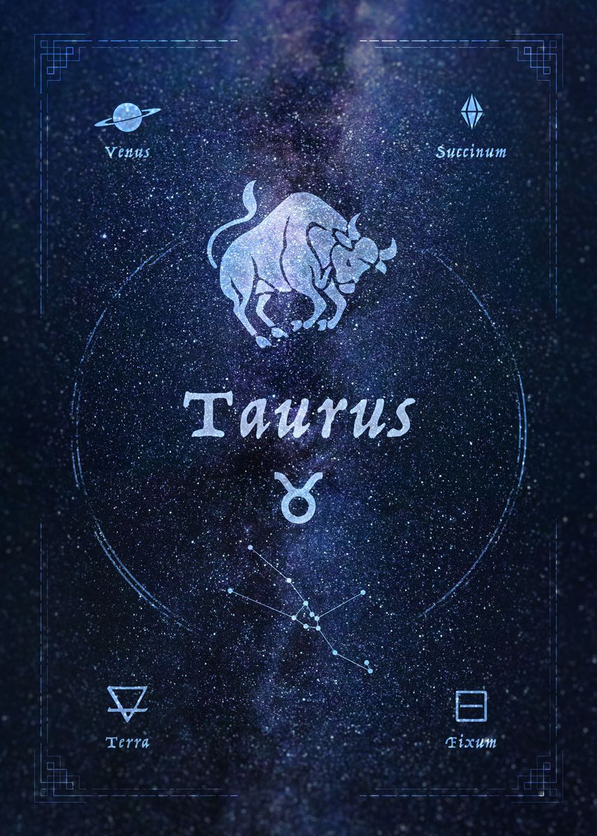 'Taurus zodiac sign' Poster, picture, metal print, paint by Bem ...