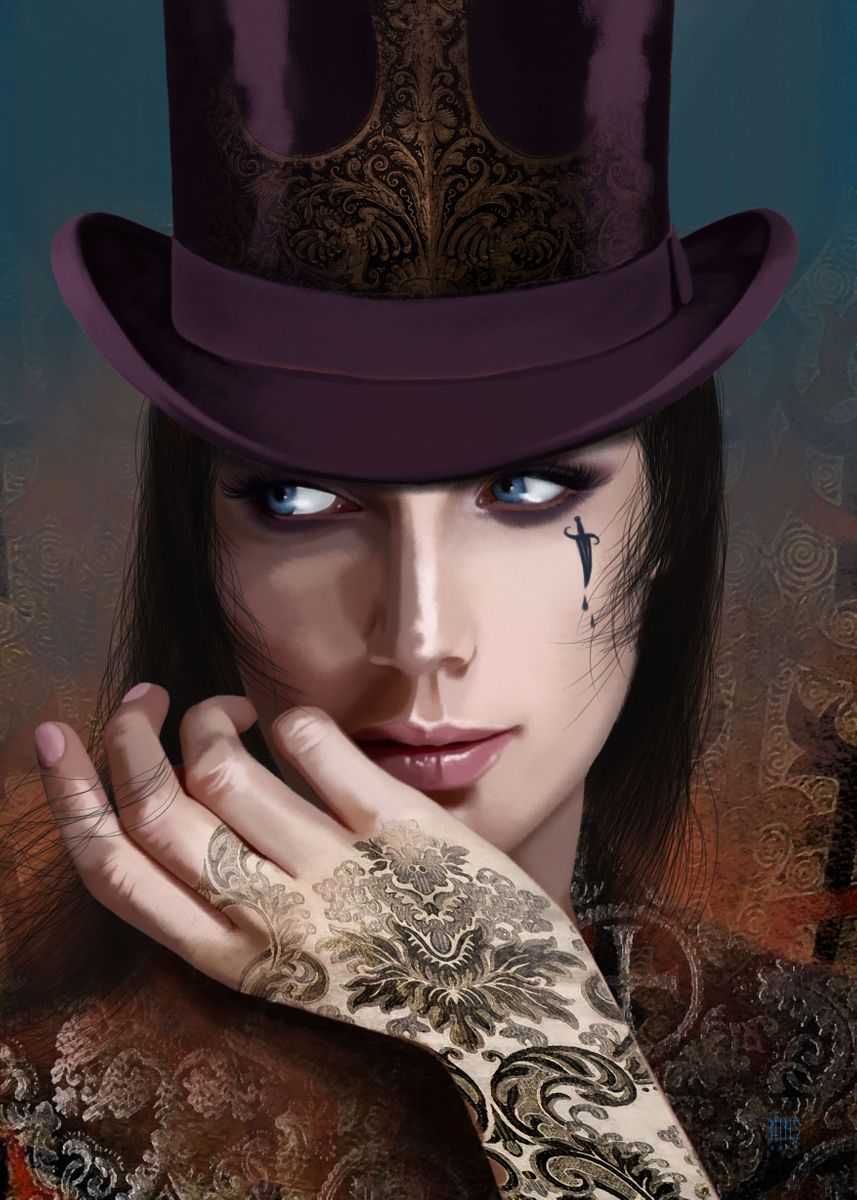 'tattoo girl' Poster, picture, metal print, paint by Stefano Petris ...