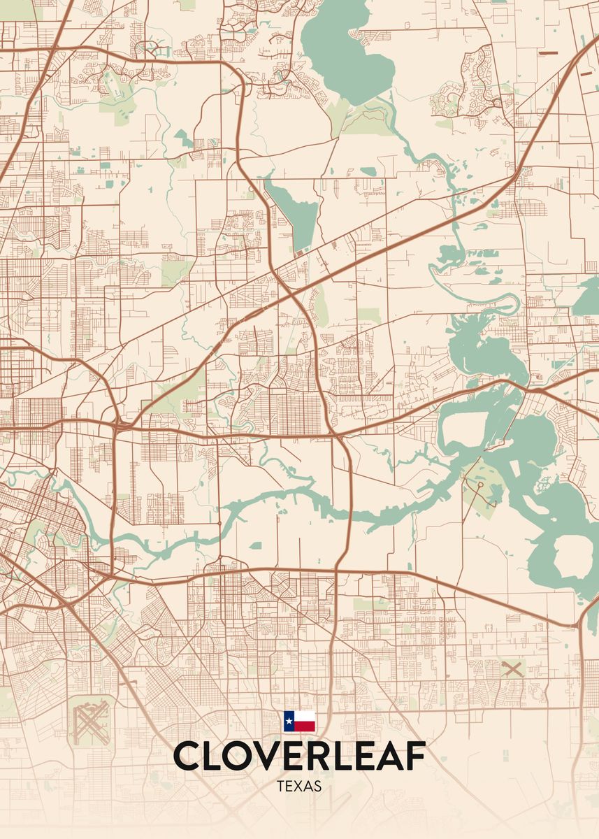 'Cloverleaf TX' Poster, picture, metal print, paint by IMR Designs ...