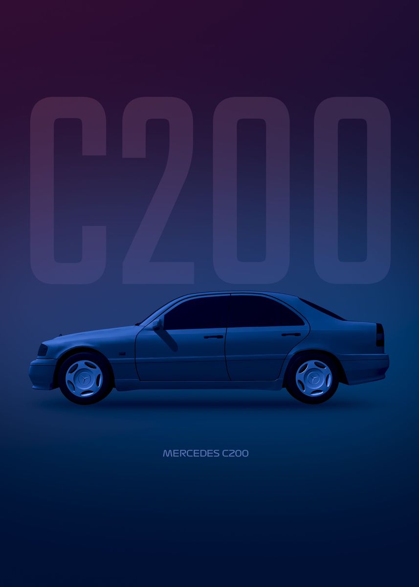 'Mercedes Benz C200' Poster, picture, metal print, paint by Basues ...