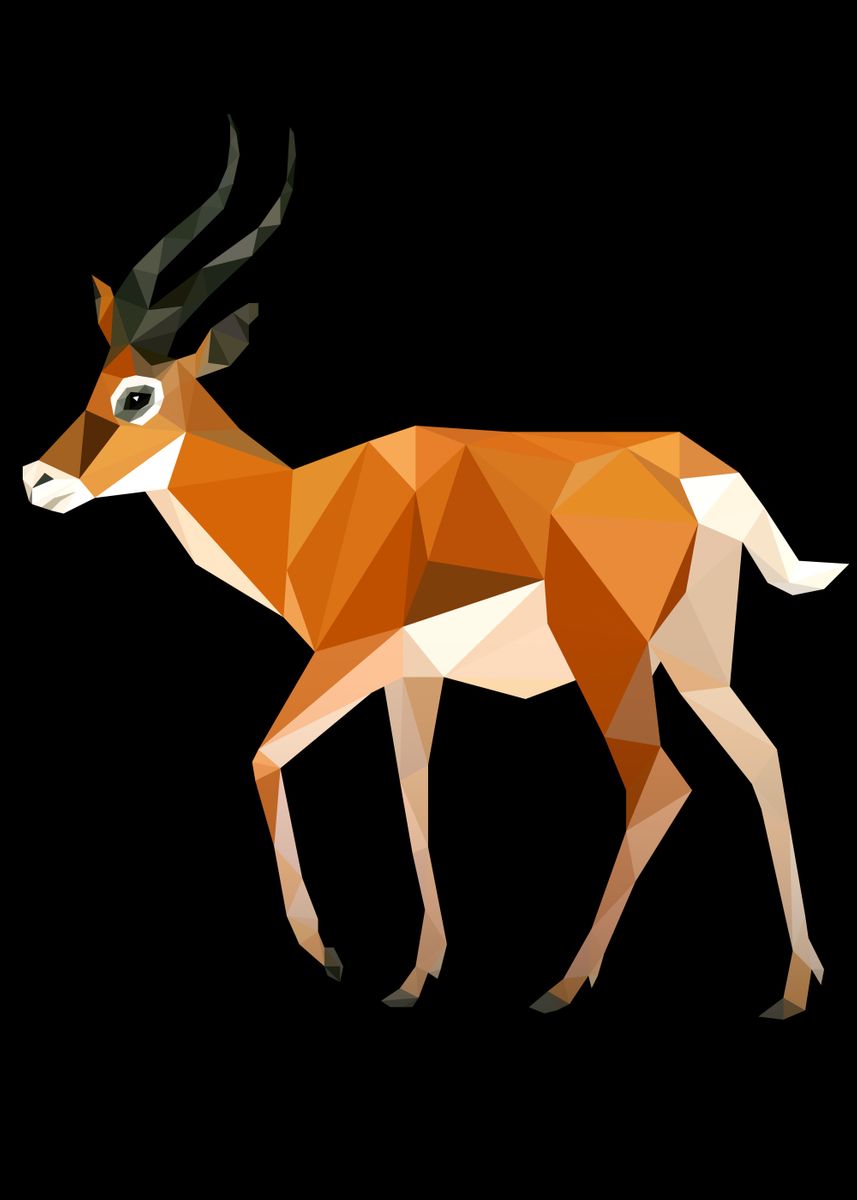 'Antelope' Poster, picture, metal print, paint by dung nguyen | Displate