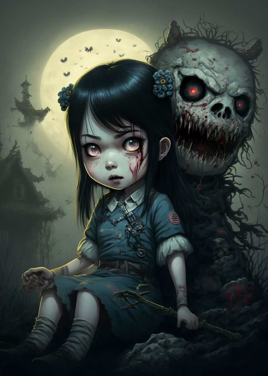 'Manga Zombie' Poster, picture, metal print, paint by GRAPHICMYSTICAL ...