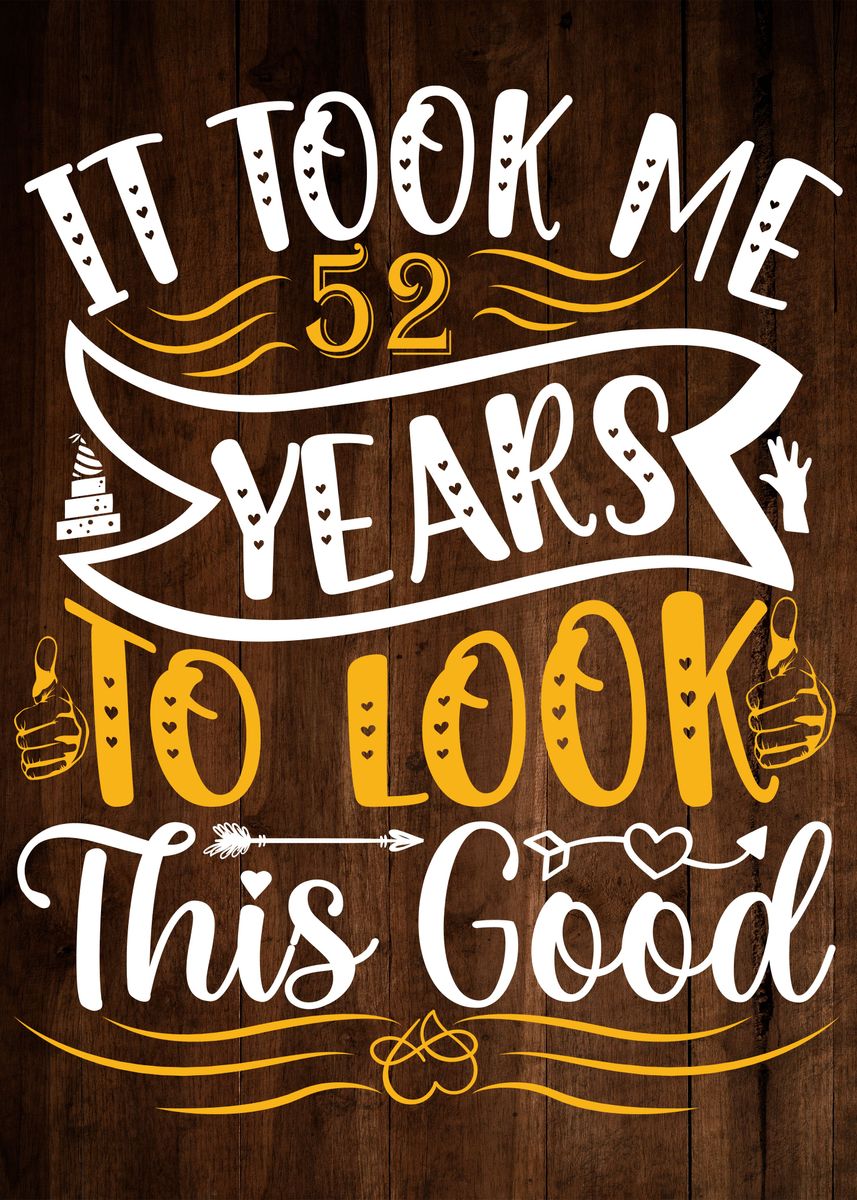 'Vintage Wood Birthday' Poster by Tracy Houston | Displate