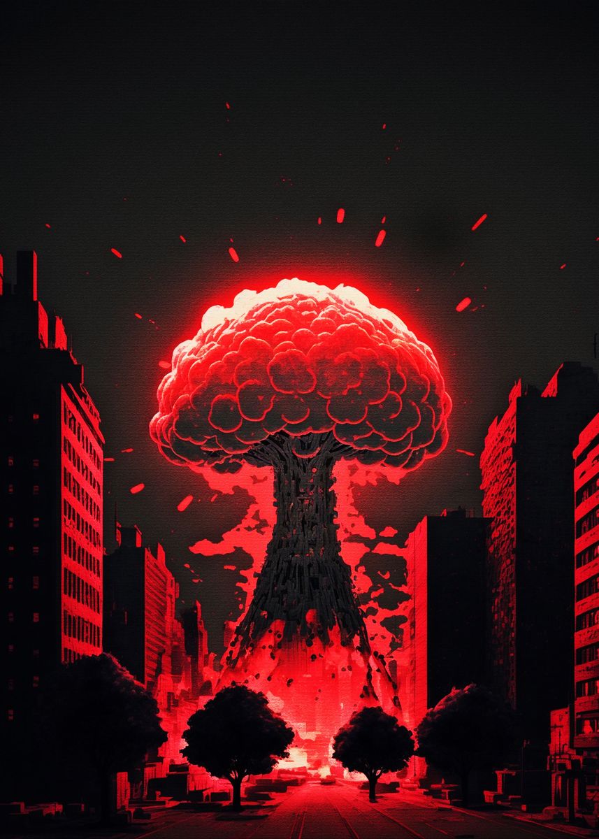 'Red atomic explosion' Poster, picture, metal print, paint by Muh Asdar ...