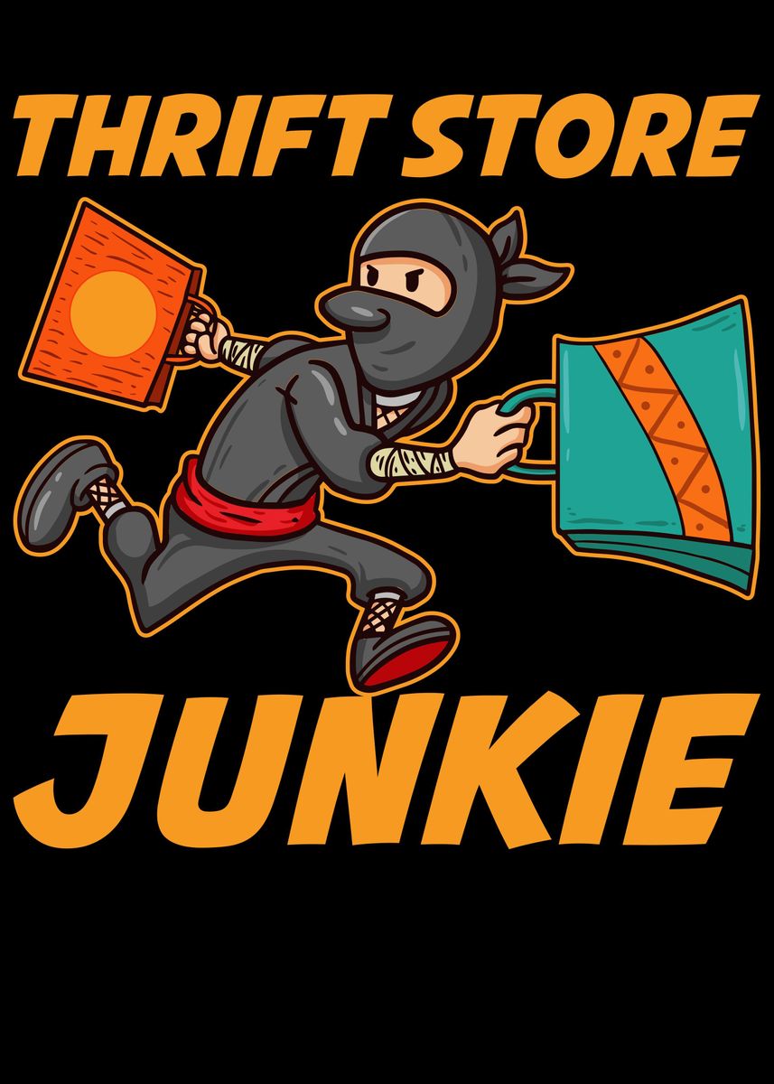'Thrift Store Junkie' Poster, picture, metal print, paint by CatRobot ...