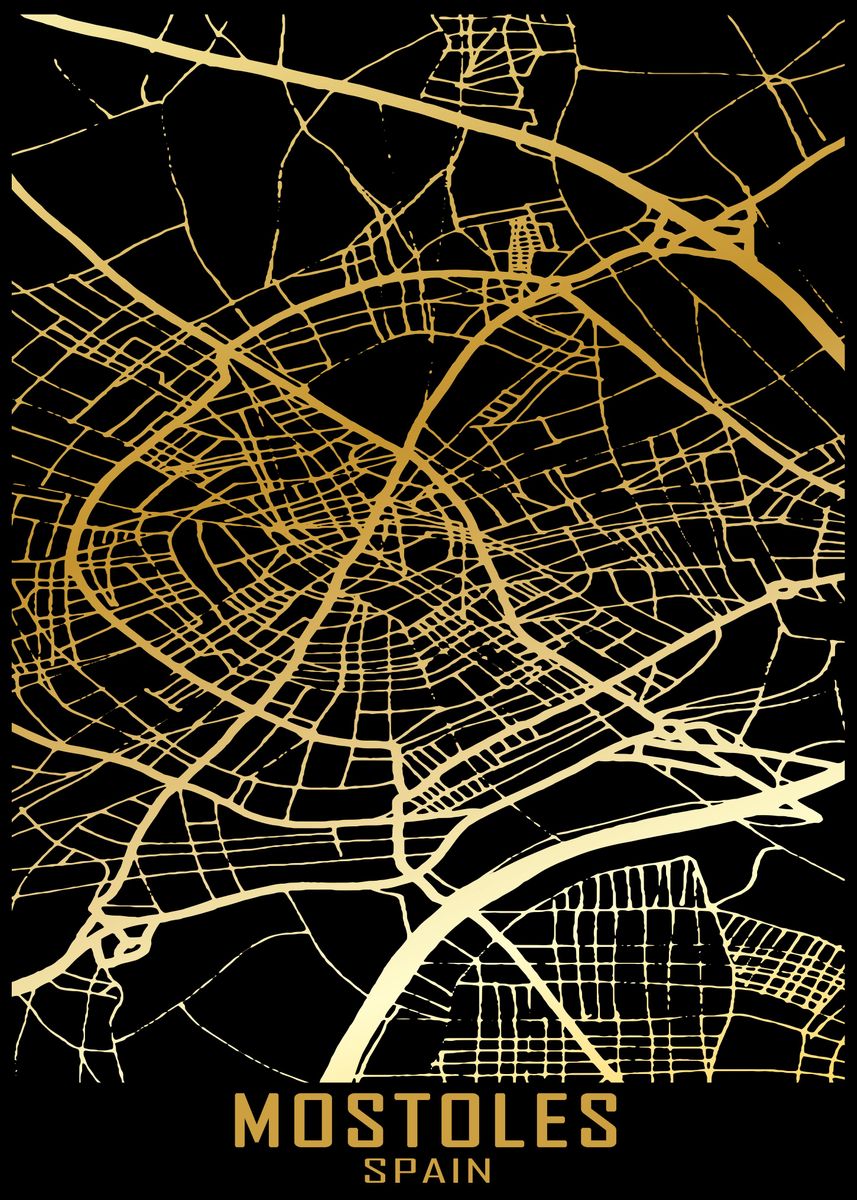 'Mostoles Spain City Map' Poster by SheldonBennett Studio | Displate