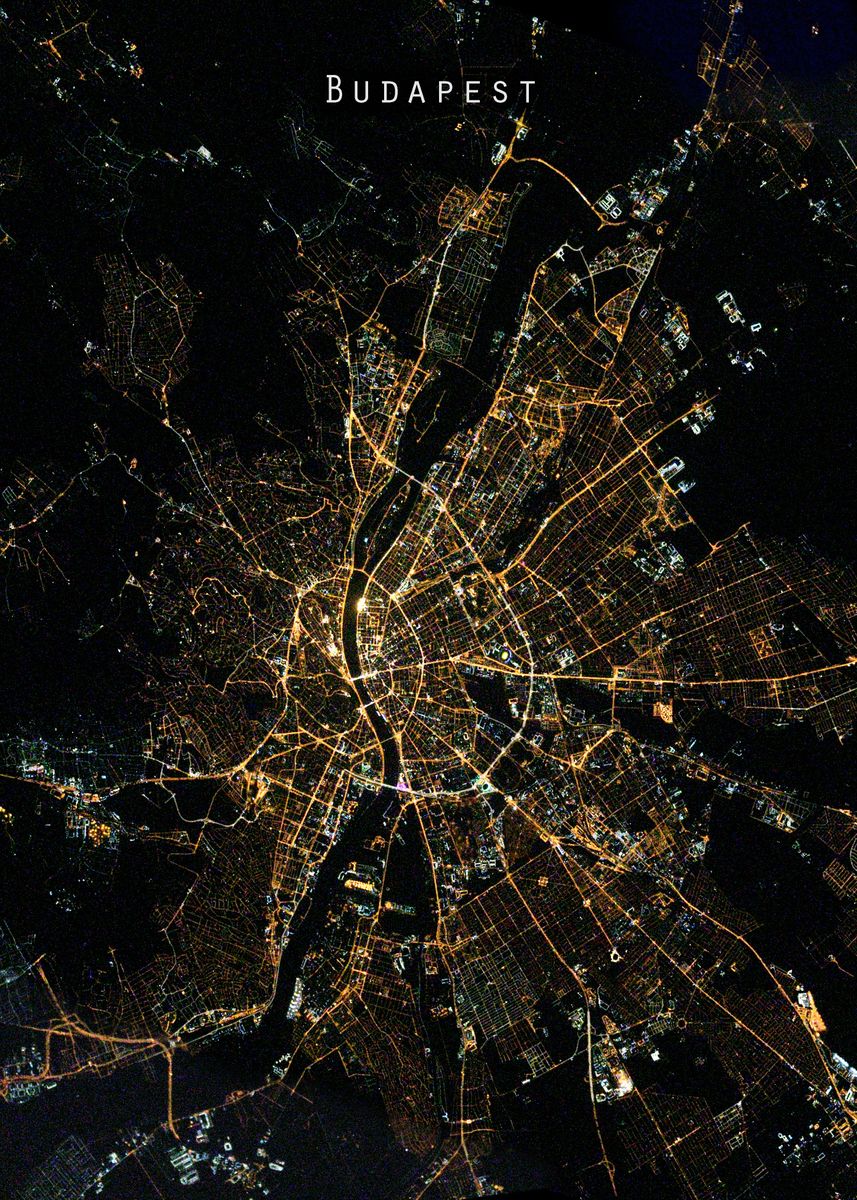 'Budapest at night' Poster, picture, metal print, paint by Marcel ...