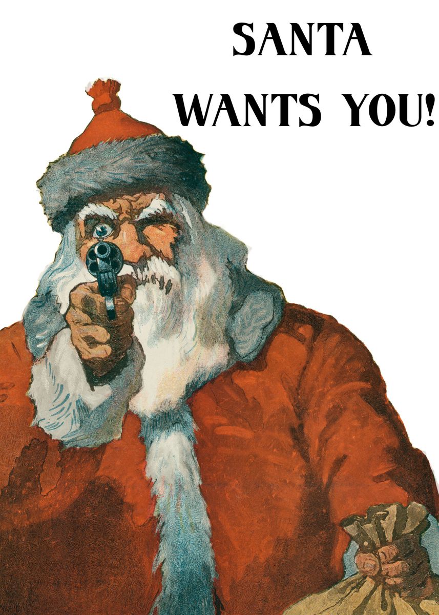 'Santa Wants YOU' Poster, picture, metal print, paint by Claudia ...
