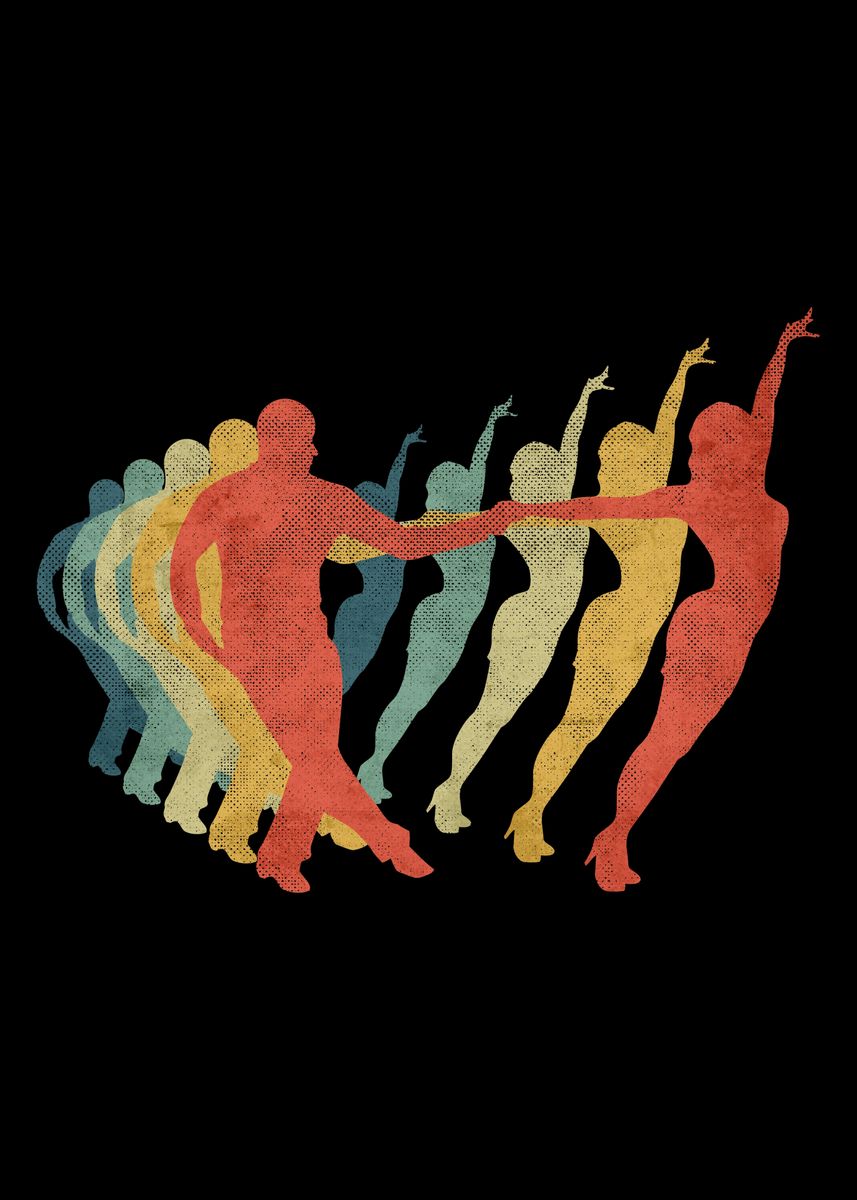 'Dance Couple Retro Vintage' Poster, picture, metal print, paint by El ...