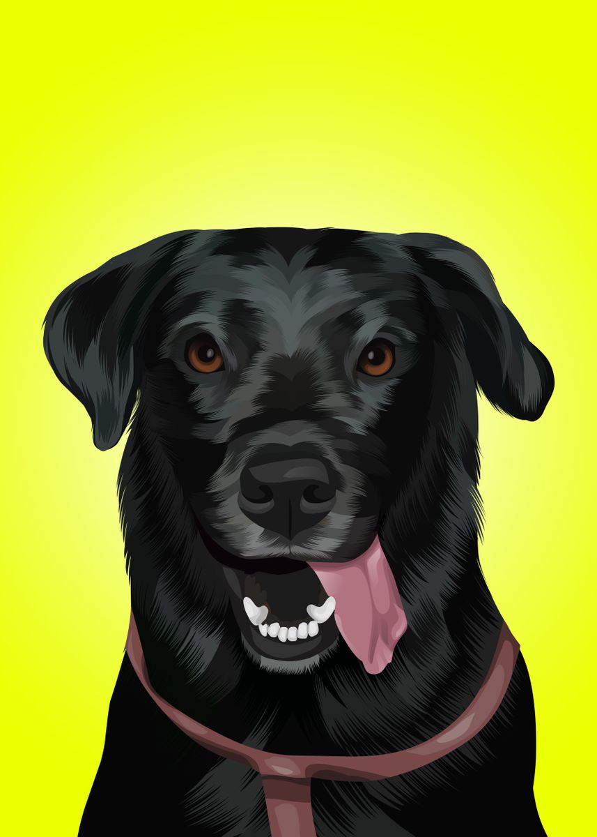 'DOG VEKTOR' Poster, picture, metal print, paint by hiken three | Displate