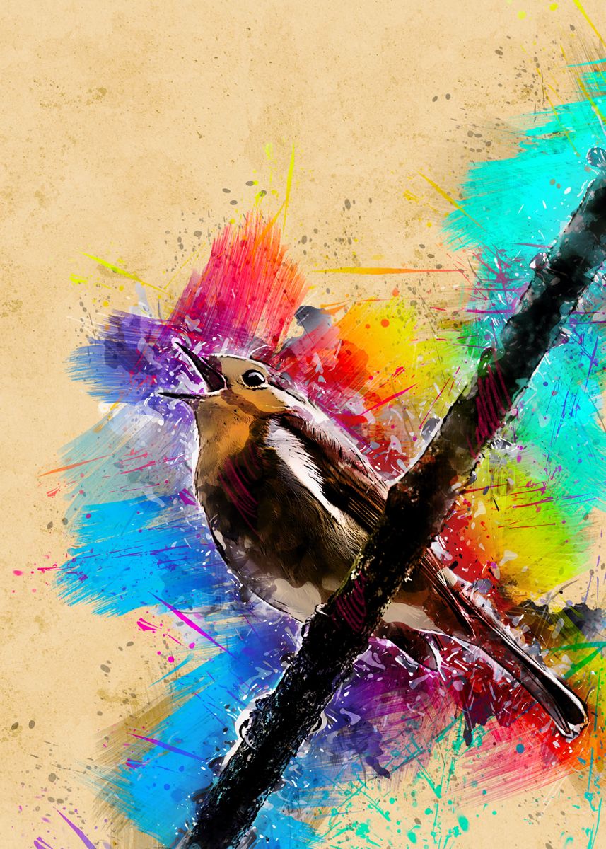 'Bird 255' Poster by TaTu Art | Displate