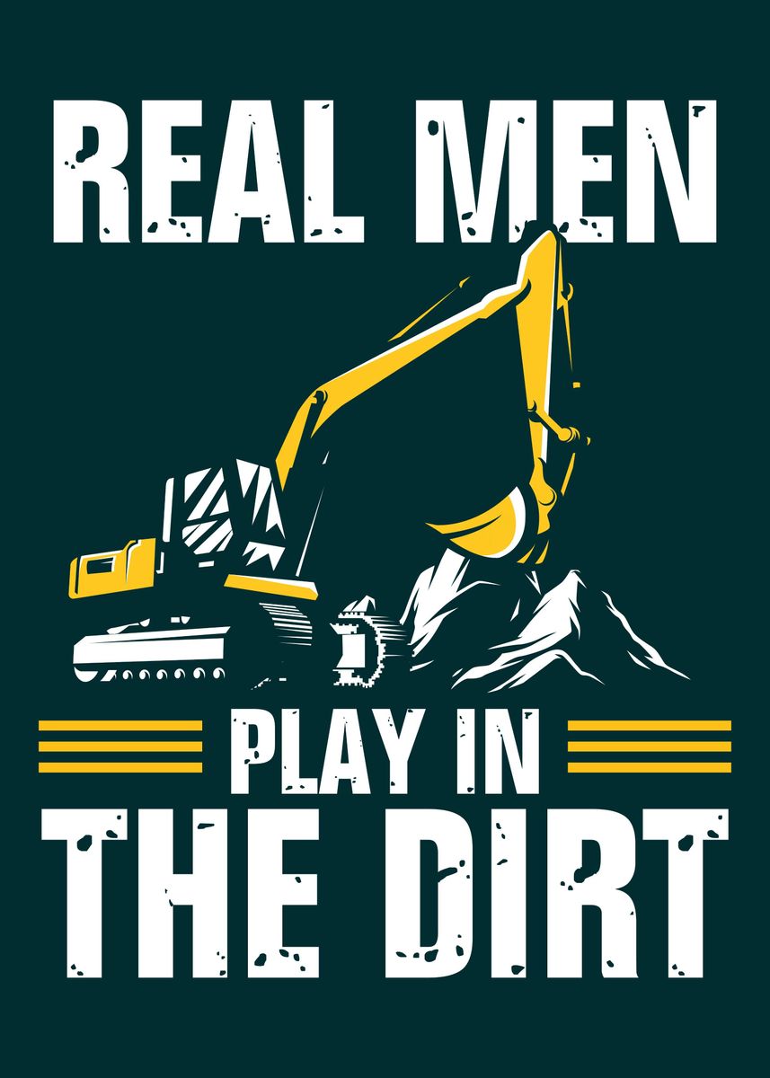 'Funny Excavator Operator' Poster, picture, metal print, paint by ...