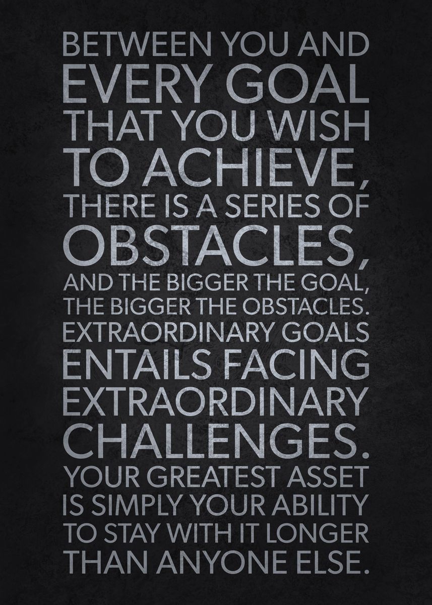 'Goals vs Obstacles' Poster, picture, metal print, paint by CHAN | Displate