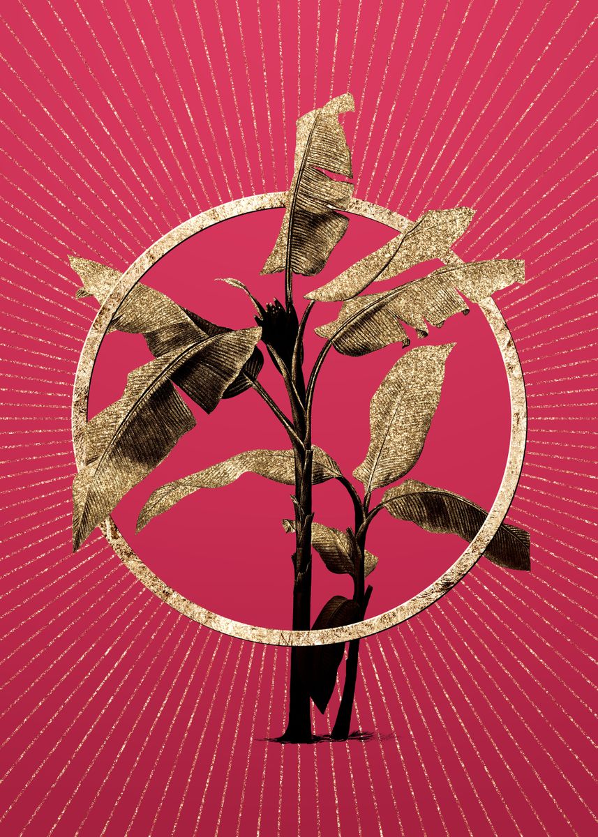 'Scarlet Banana on Magenta' Poster by Holy Rock Design | Displate