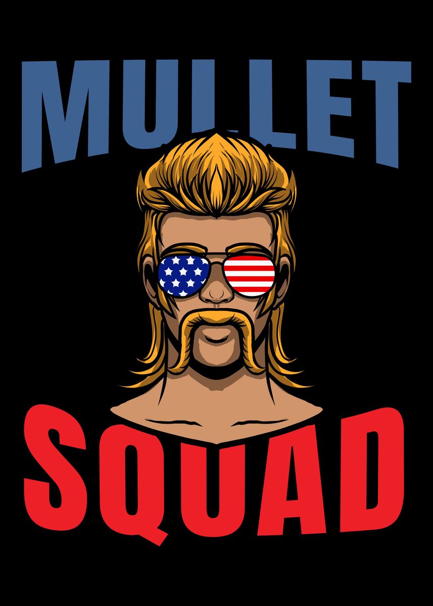 'Mullet' Poster, picture, metal print, paint by CrazySquirrel | Displate