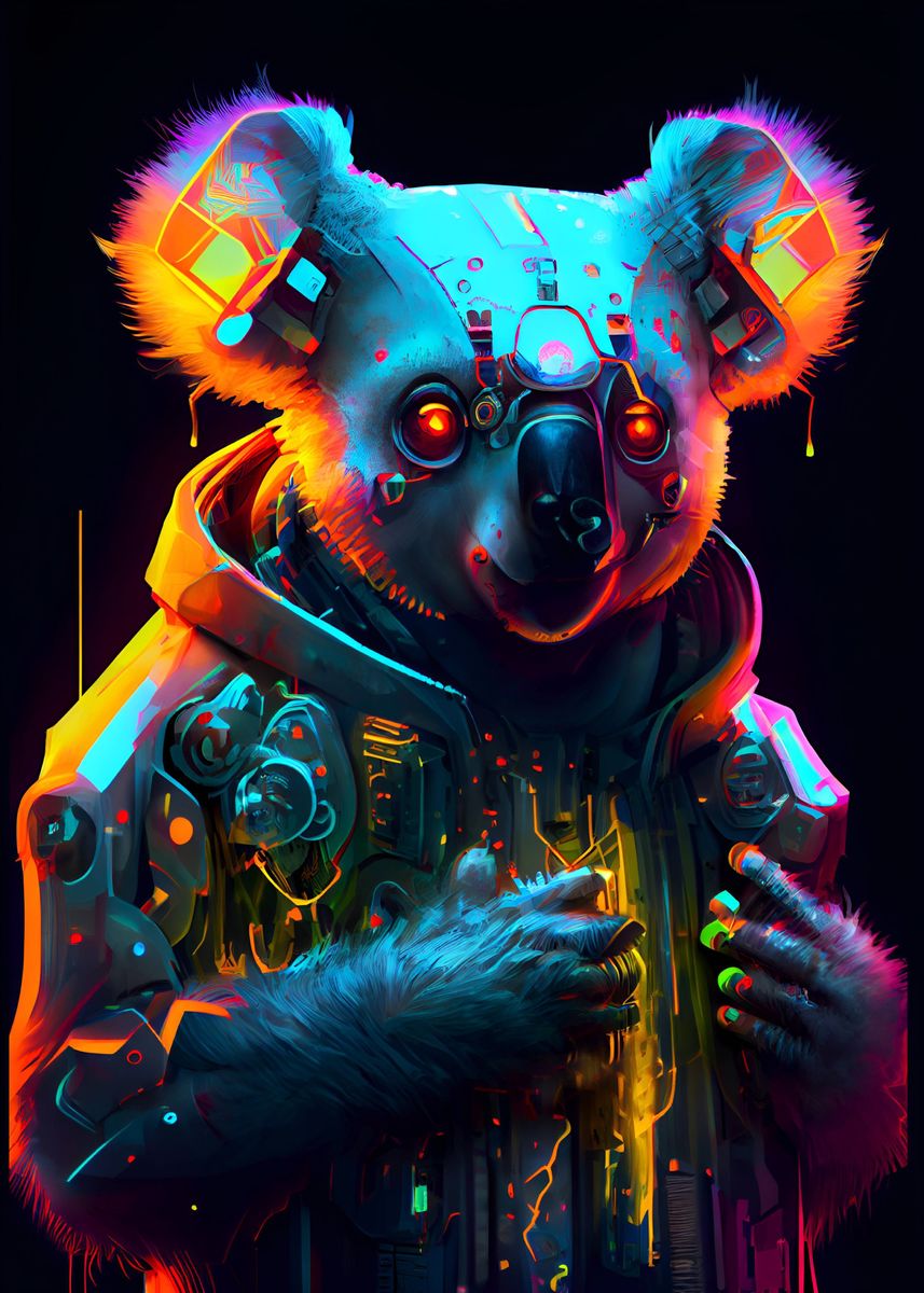'Panda cyber' Poster, picture, metal print, paint by sinnois | Displate