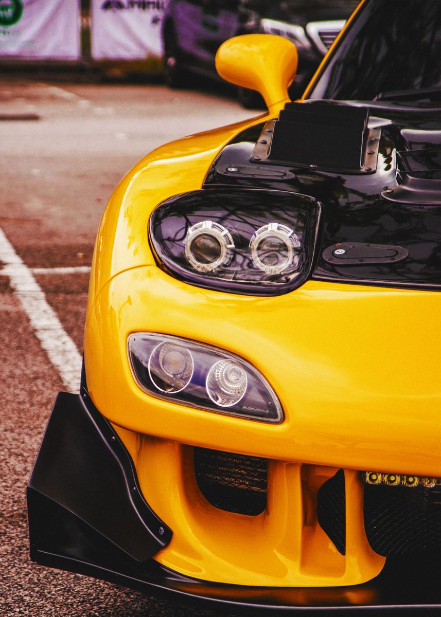 'Mazda RX7 JDM' Poster, picture, metal print, paint by Robert Monroy ...